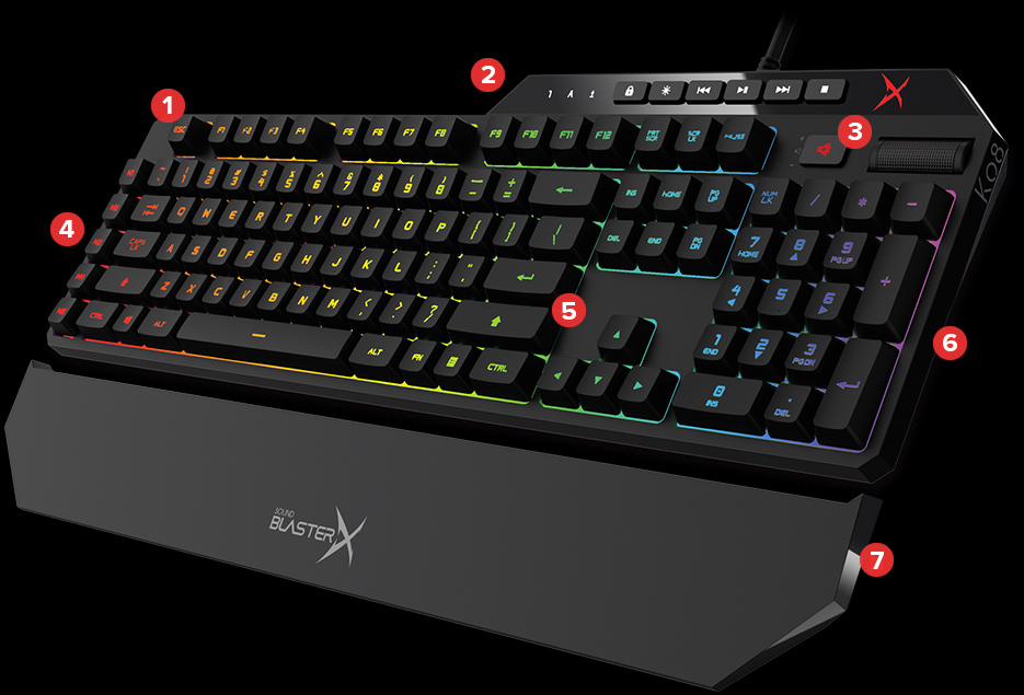 Sound BlasterX Vanguard K08 - RGB Mechanical Gaming Keyboard - Creative ...
